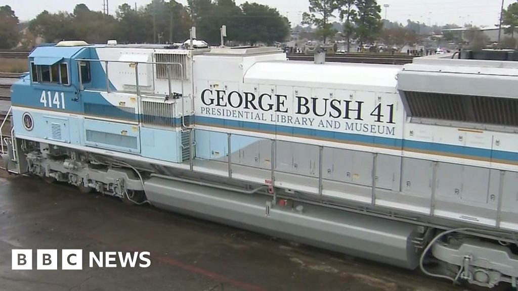 George HW Bush funeral: Train carries casket to final resting place ...