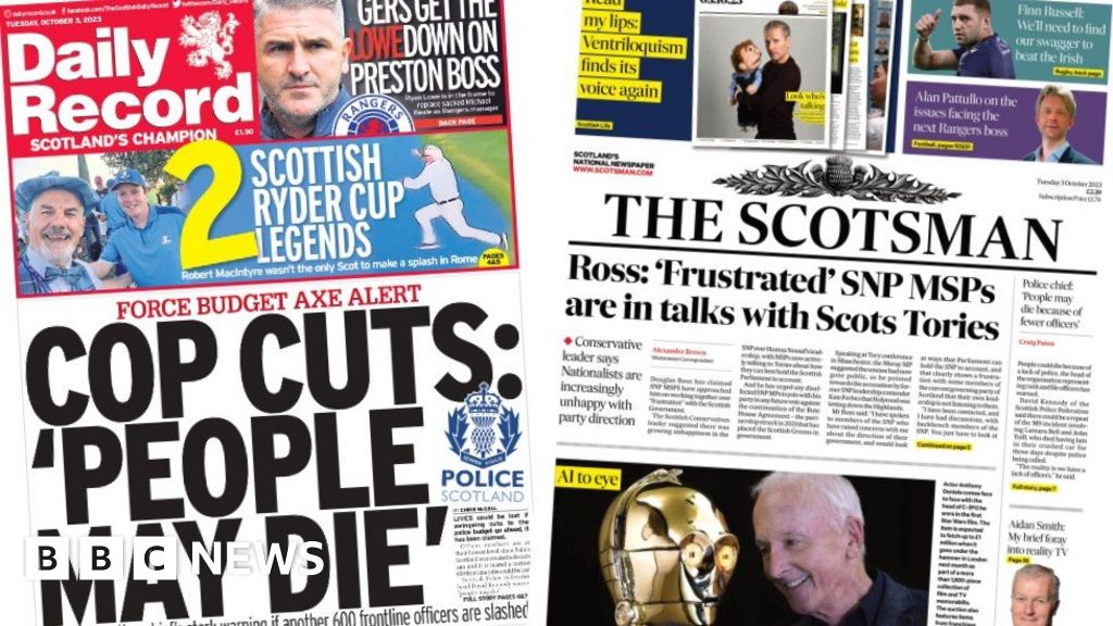 Scotland's papers: Fears over police cuts and SNP backbencher claims