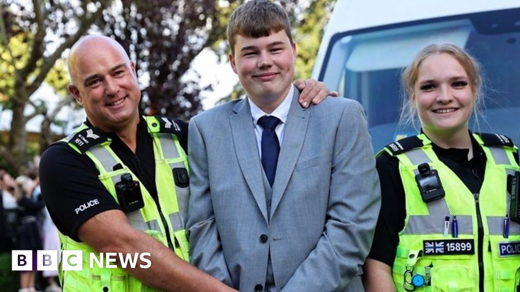 Watch: Boy taken to prom in handcuffs