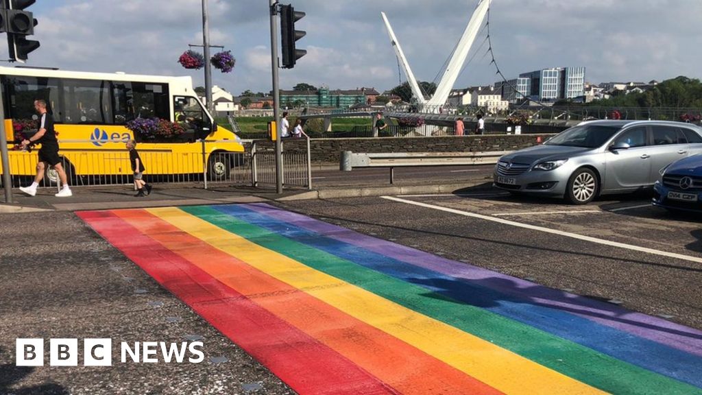 Rainbow crossing: NI's first rainbow crossing unveiled in Londonderry ...