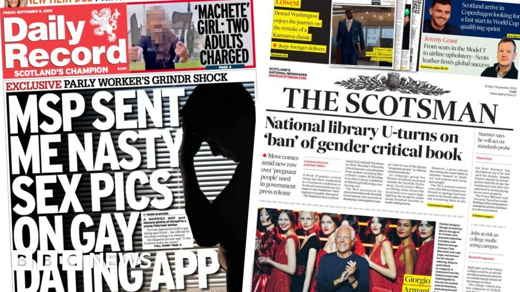 Scotland's papers: MSP 'targeted staff on Grindr' and book ban U-turn