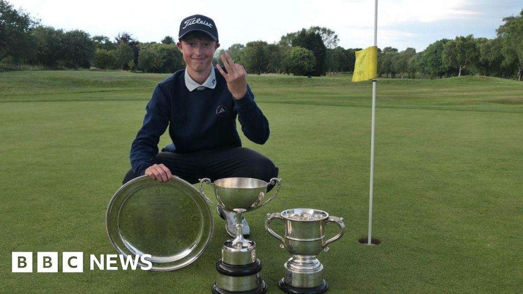 Golfer, 14, from Staffordshire wins amateur championship - BBC News