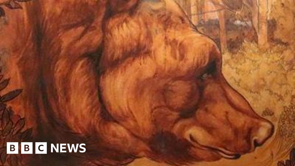 Baloo the bear art for Rudyard Kipling's Jungle Book on show