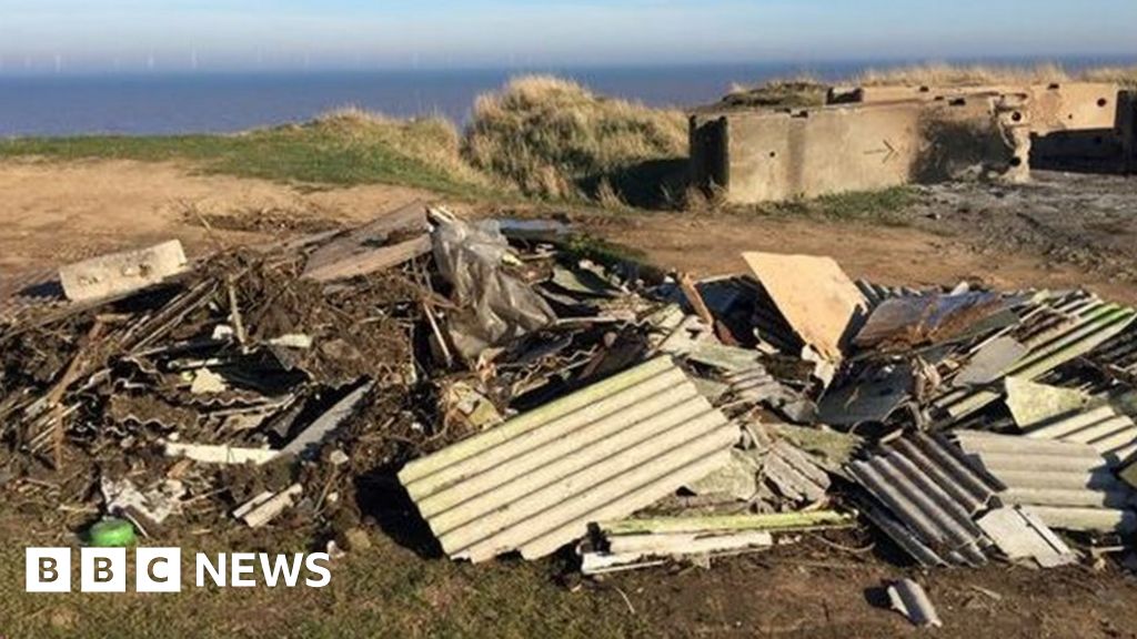 Hazardous asbestos dumped on cliff near Withernsea