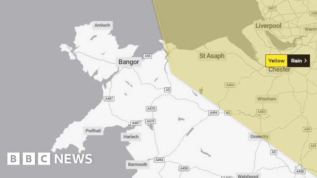 Heavy rain warning in north Wales extended to midnight - BBC News
