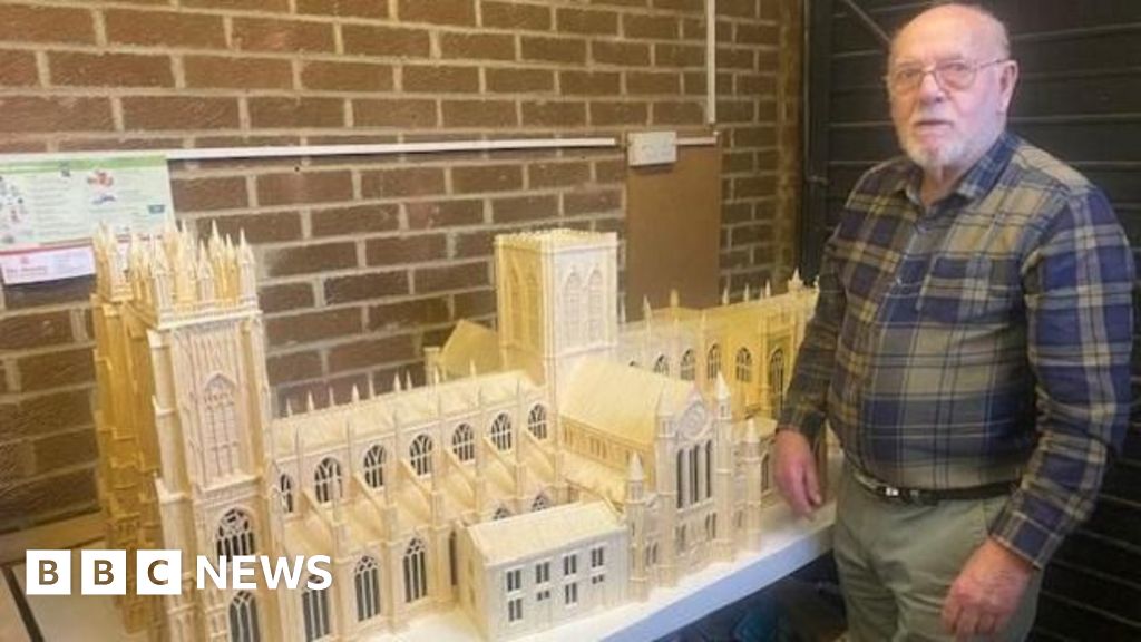 A matchstick model of York Minster is sold to toy shop for charity