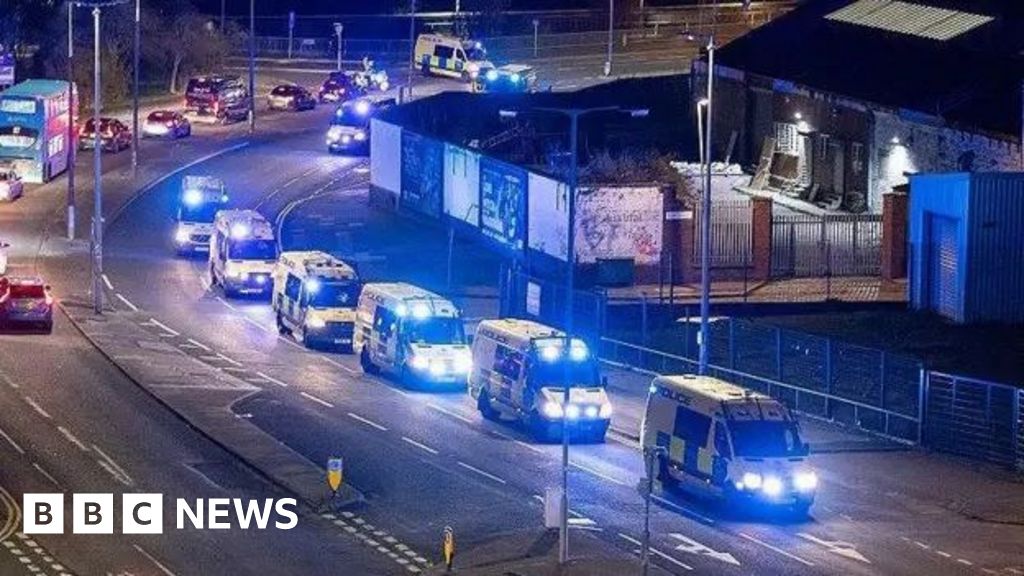 Huge police convoy moves through Merseyside