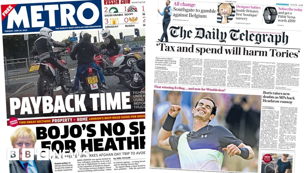 Newspaper headlines: 'Bojo's no show' and Truss's tax attack