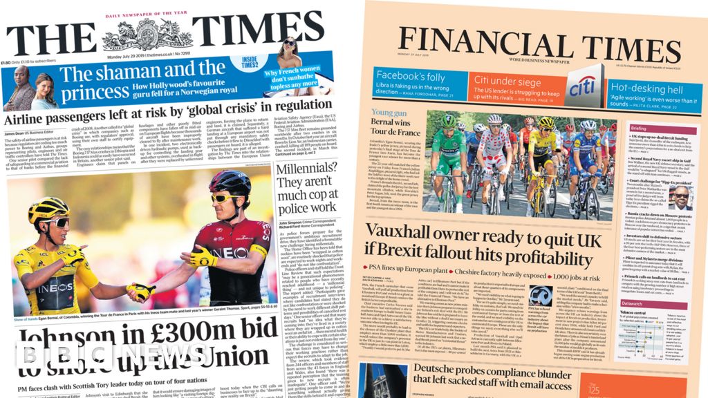 Newspaper headlines: PM bid to bolster Union and factory jobs at risk ...