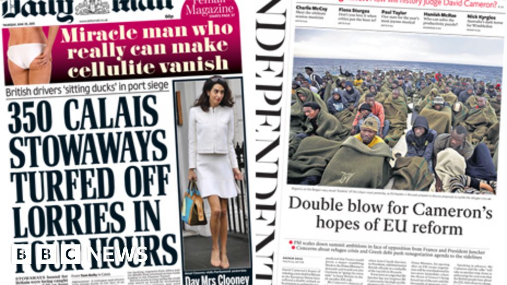 Newspaper headlines: 'We can't stop migrant chaos' - BBC News