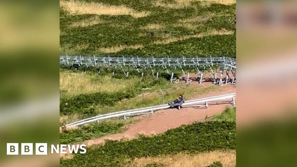 Scotland's first alpine coaster in action in Midlothian - BBC News