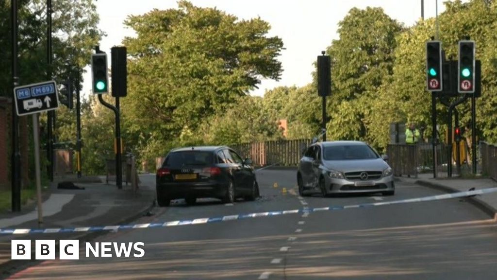 Man arrested after pedestrian in Coventry struck in two-car crash