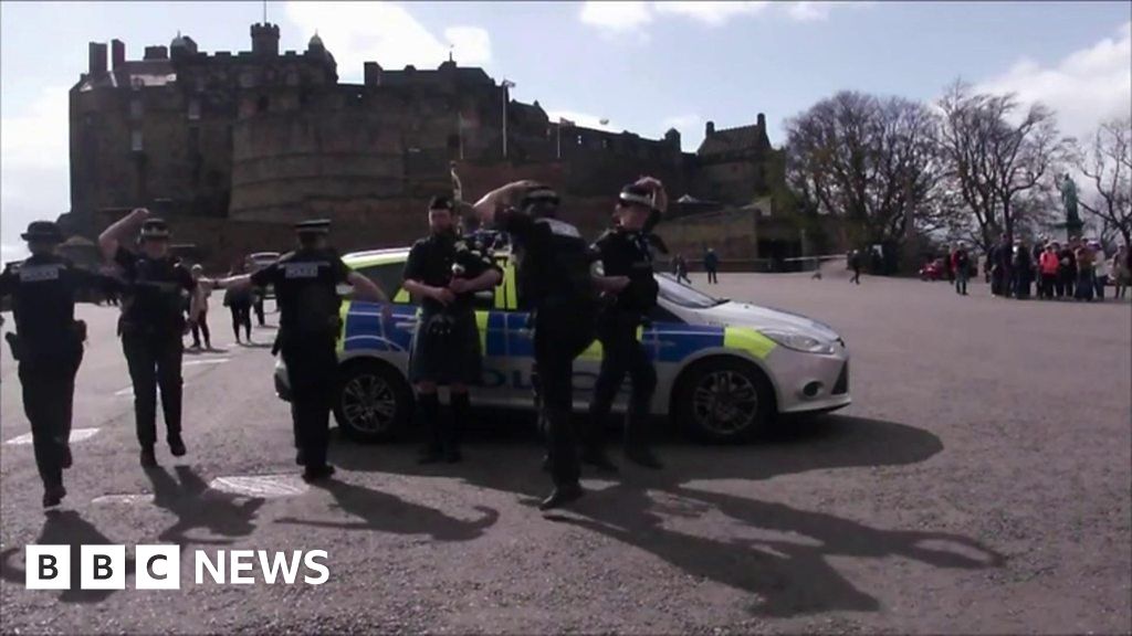Police Scotland do the Running Man Challenge - BBC News