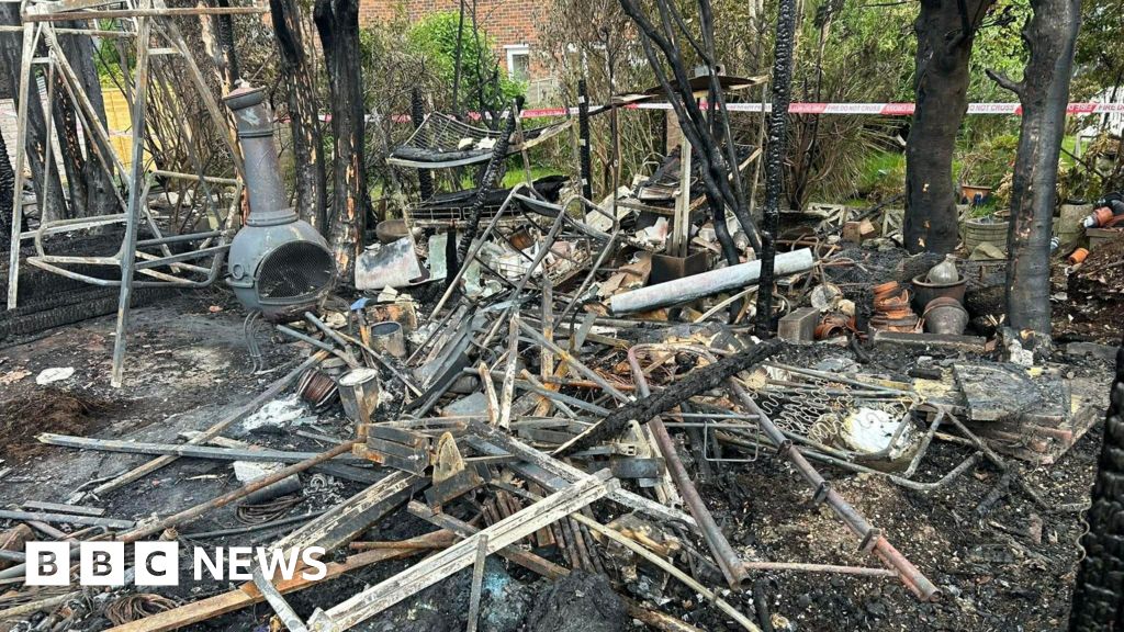 Neighbours rally after fire sweeps through Crawley gardens