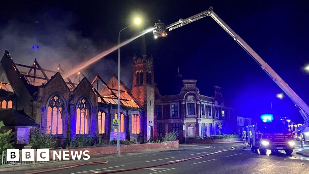 Firefighters tackle blaze at Cleethorpes former church - BBC News