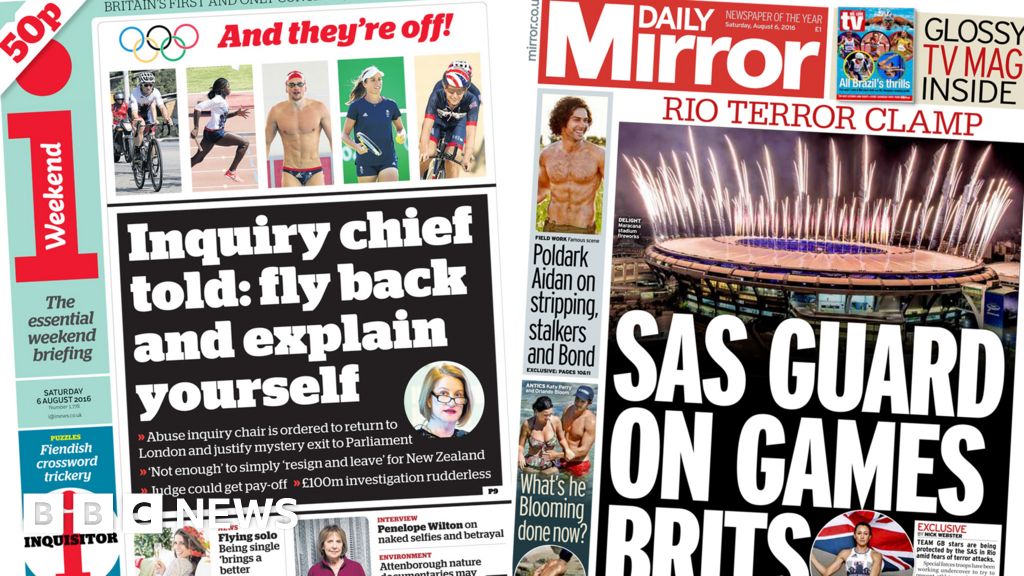Newspaper headlines: Rio Olympics begin and judge told 'explain ...