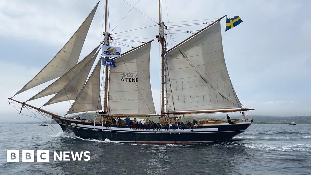 Tall ships bid Shetland farewell after celebrations - BBC News