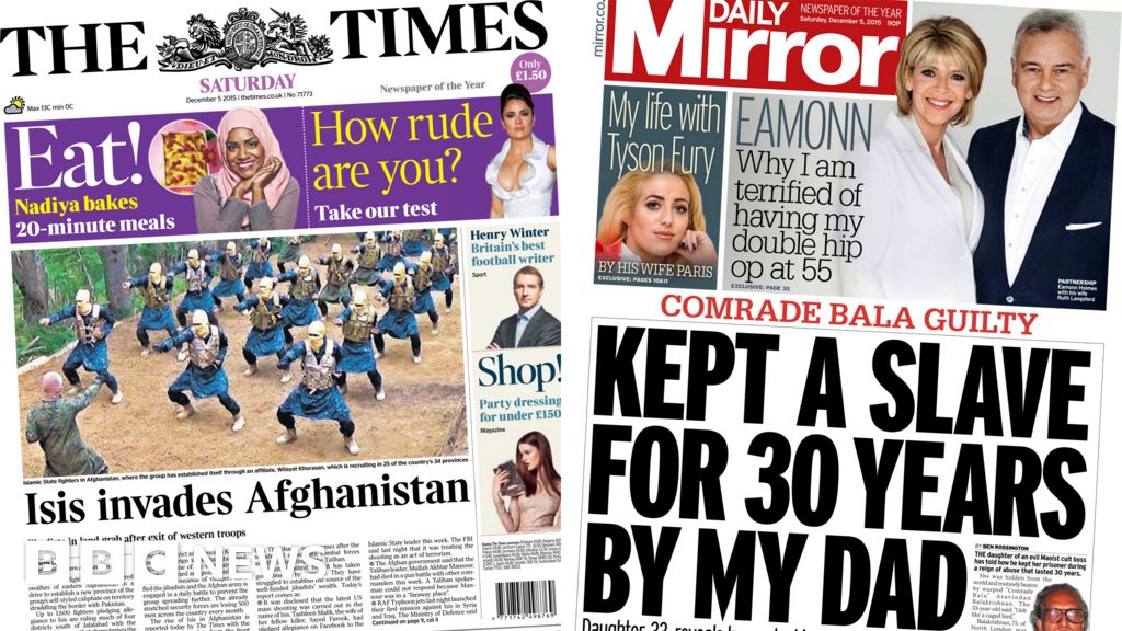 Newspaper headlines: Cult leader guilty, IS Afghan advance and Labour's ...