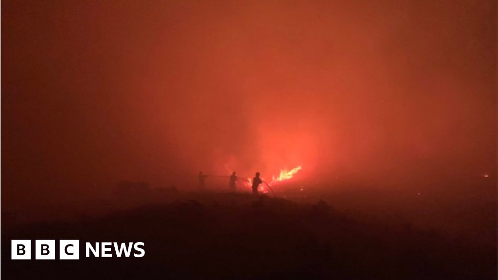 100 firefighters tackle Rempstone Heath blaze - BBC News