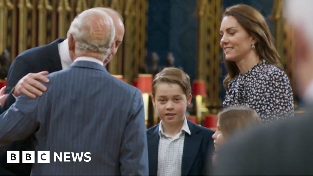 Watch: Video shows King and family at coronation rehearsal - BBC News