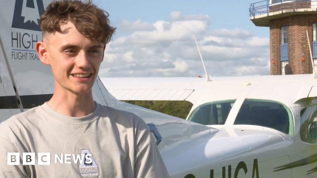 Manchester pilot, 18, goes to great heights to help veterans - BBC News