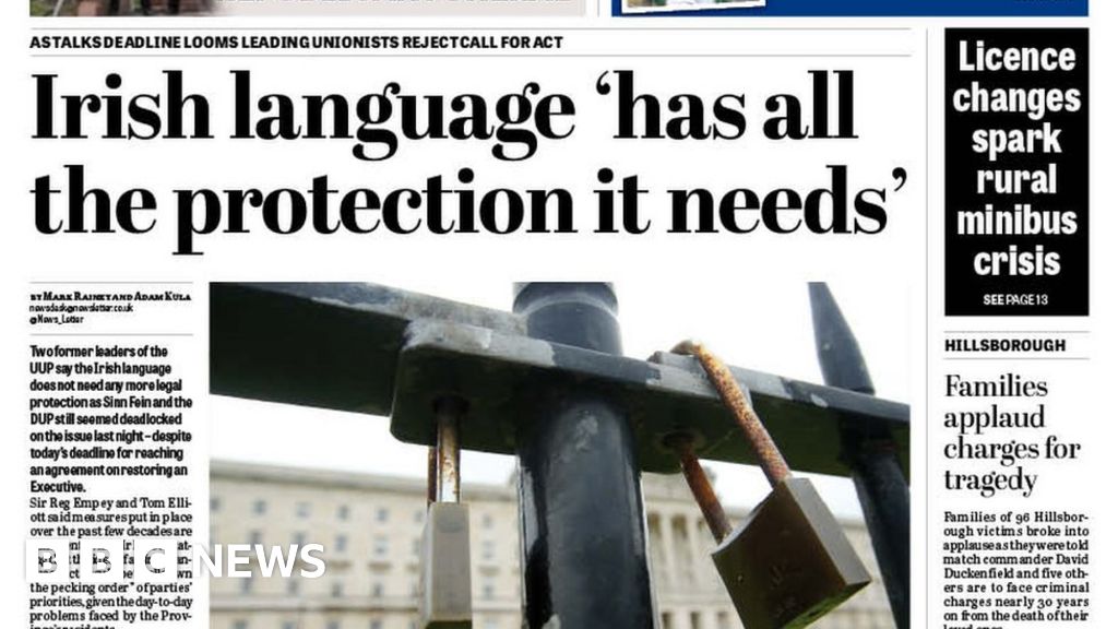 NI paper review: New day, same political deadlock - BBC News