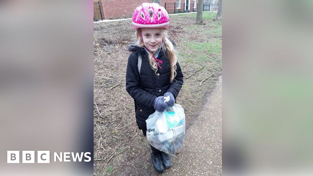 Brampton girl makes Ecobricks from school walk rubbish - BBC News
