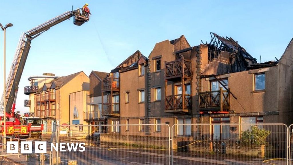 Fire destroys eight flats at Nairn harbour