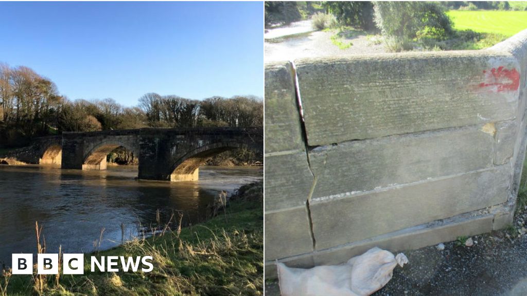 Unstable Loyn Bridge closed after being hit by vehicles - BBC News