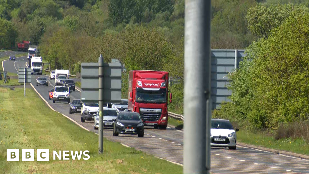 Man dies after car hits five workers on A82 road at Dumbarton - BBC News
