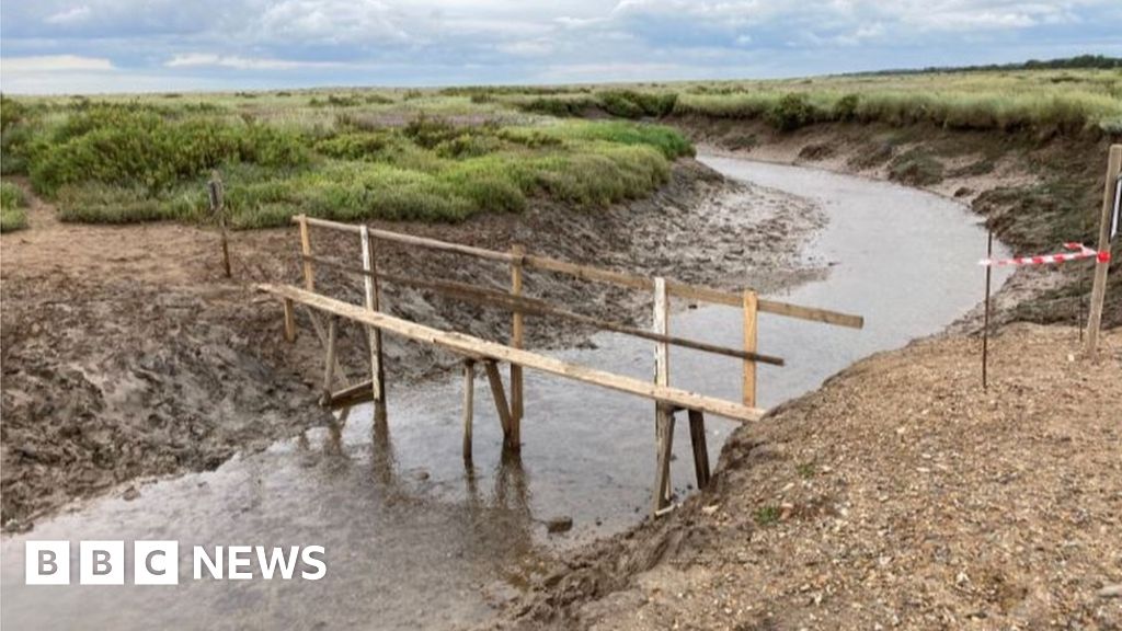 Stiffkey Marshes: Makeshift bridge mysteriously appears over creek ...