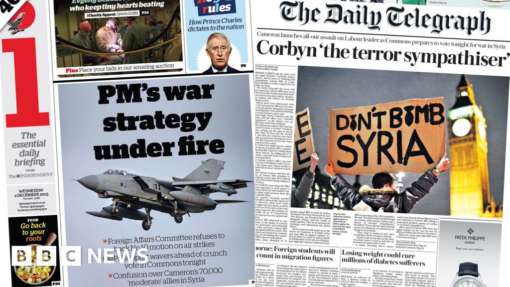 Newspaper headlines: Syria fears and 'terrorist sympathiser' Corbyn ...