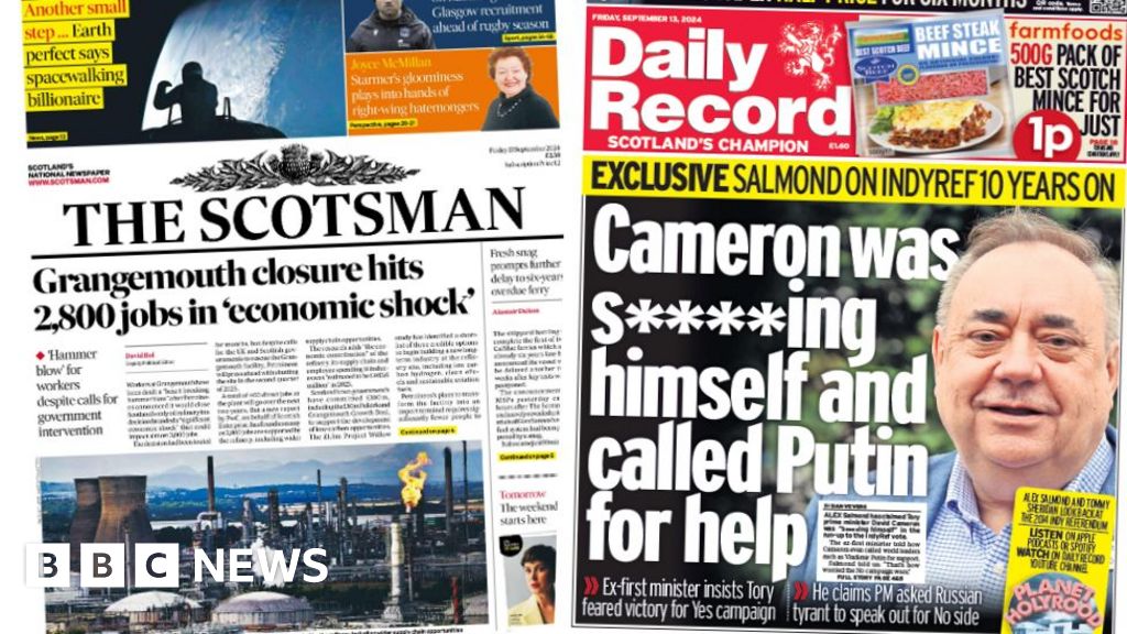 Scotland's papers: Grangemouth 'shock' and Salmond Putin indyref claim ...