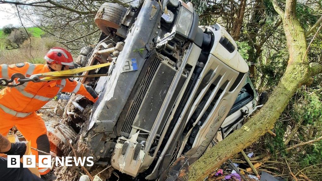 M11 lorry driver freed from trapped cab after three hours
