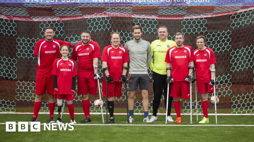 Amputee footballers in a league of their own - BBC News