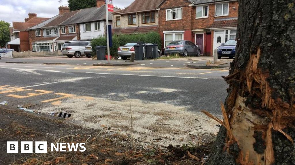 Two children critical after car hits tree in Birmingham - BBC News