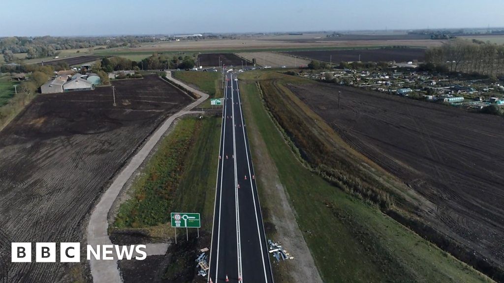 Ely southern bypass captured by drone - BBC News