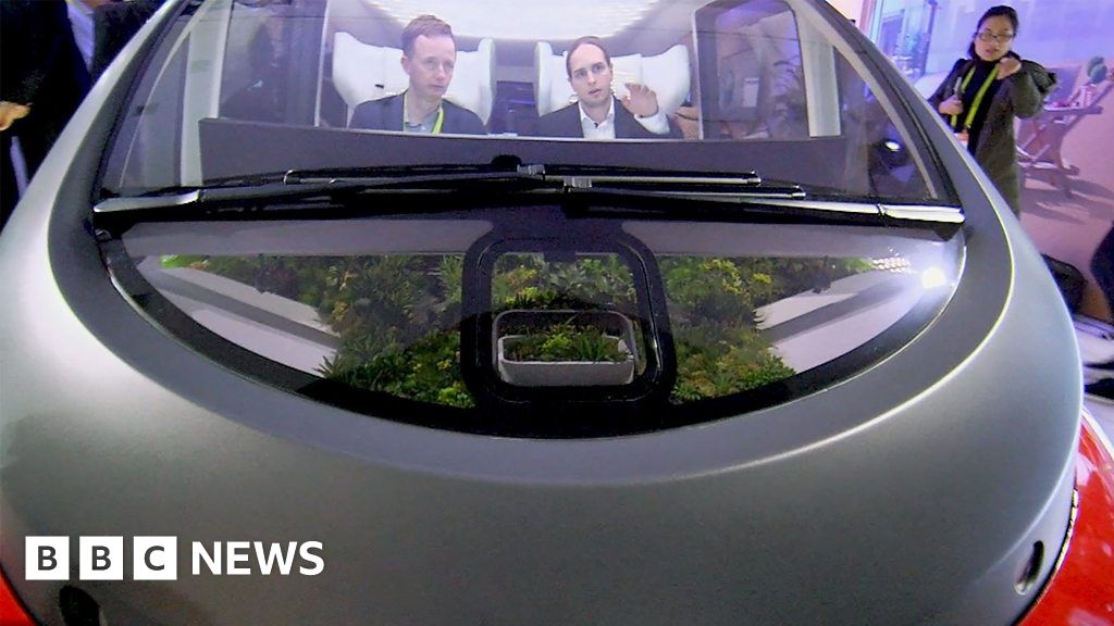 CES 2017: The car with a garden growing under its bonnet - BBC News