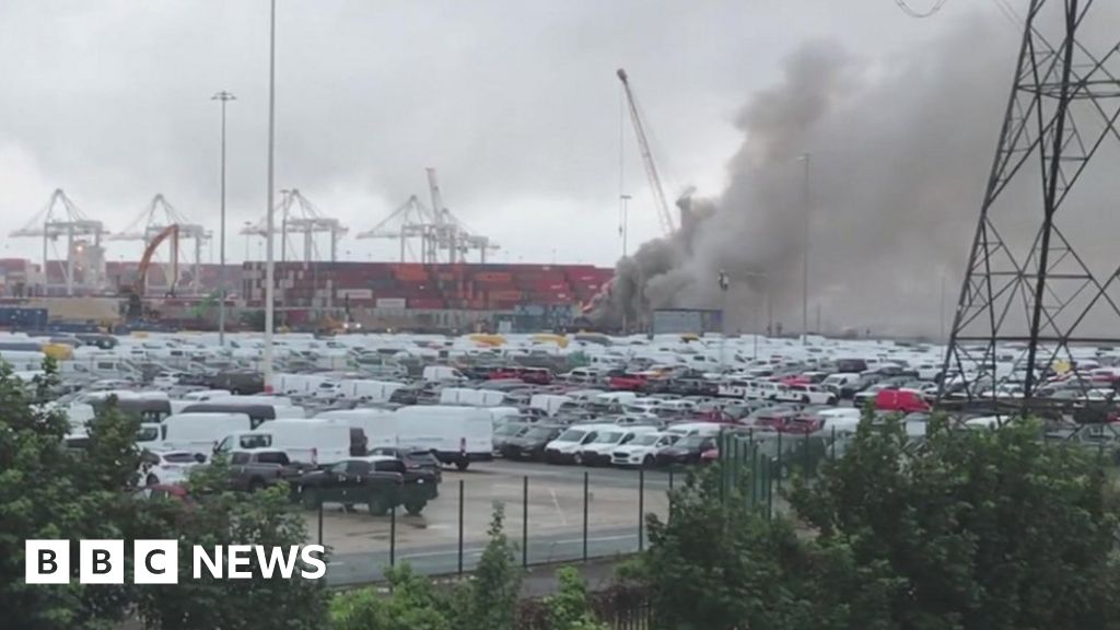 Southampton Scrap metal fire at docks is brought under control