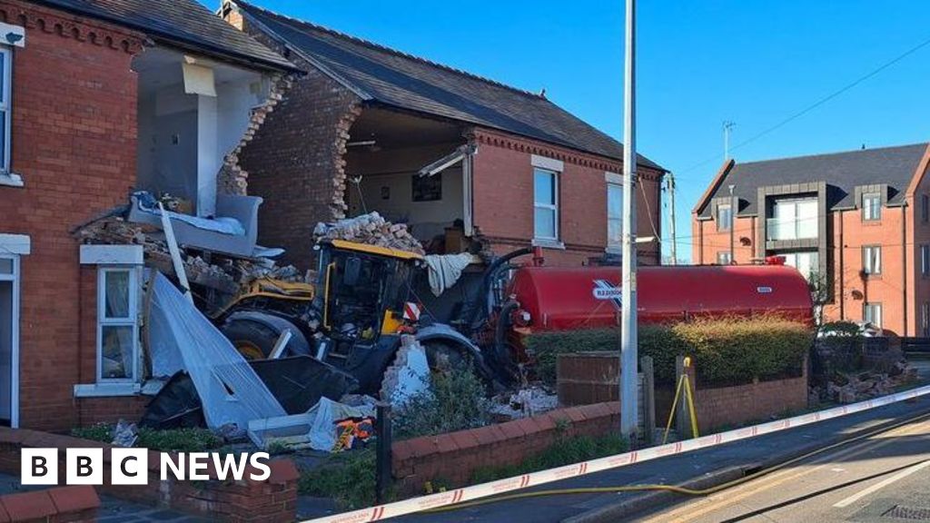 Chester tractor pulling tanker smashes into terraced homes after crash
