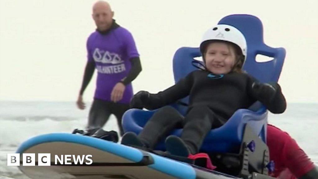 South Shields adaptive surf sessions provide access for all - BBC News