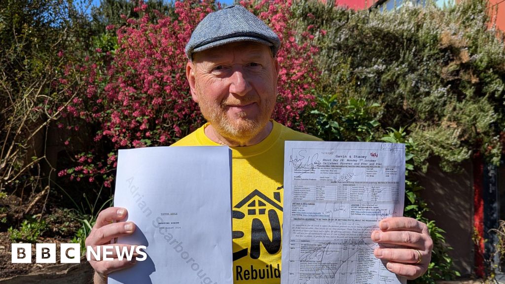 Signed Gavin & Stacey call-sheet raises thousands for charity - BBC News