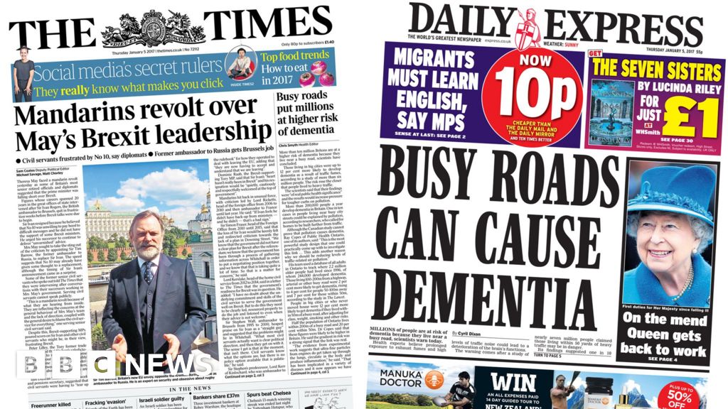 Newspaper headlines: Brexit fallout and roadside dementia - BBC News