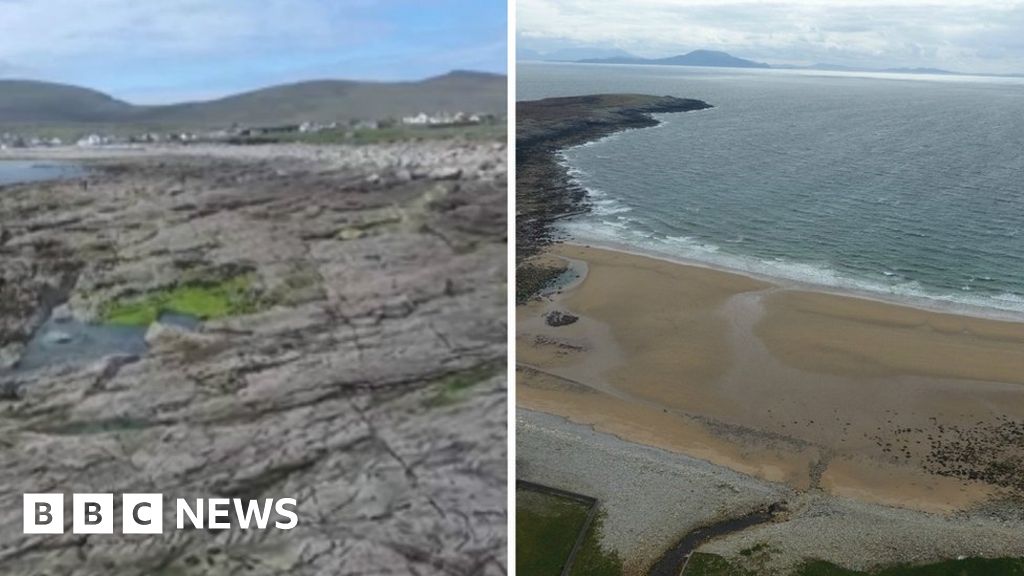 Shifting sands: Vanished Irish beach makes comeback 30 years on - BBC News