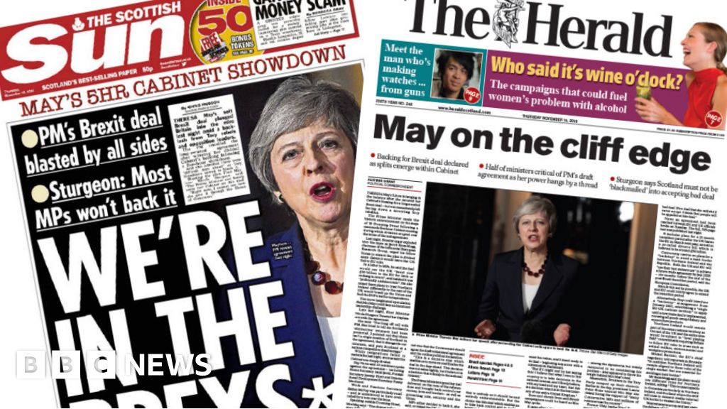Scotland's papers: May 'on the cliff edge' over Brexit - BBC News