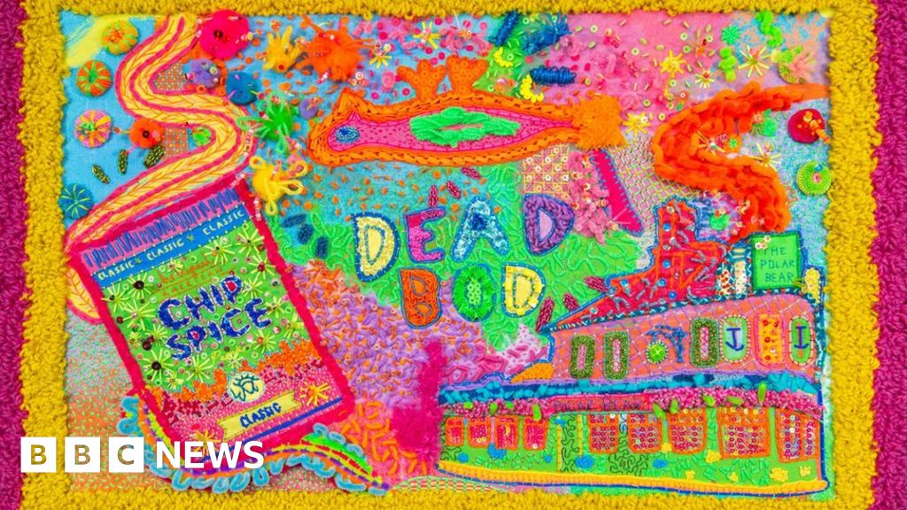 Hull's landmarks recreated in vivid embroidery - BBC News