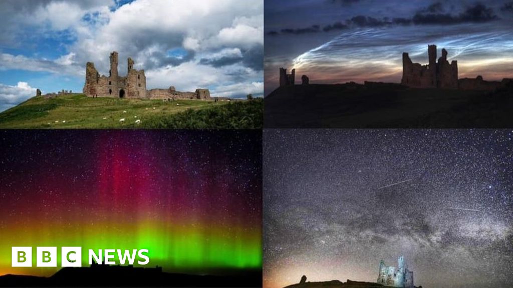 Night skies captured at Northumberland coastal landmarks