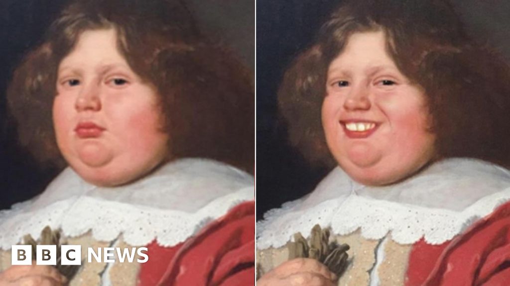 Grumpy artworks given a smiley makeover with FaceApp - BBC News