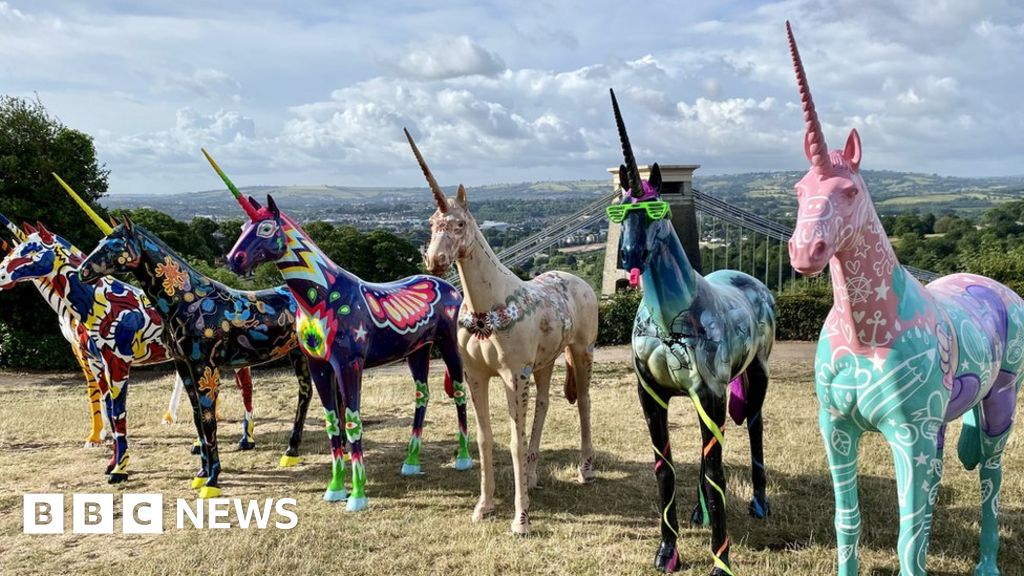 Bristol unicorn sculptures fetch £144k at auction - BBC News
