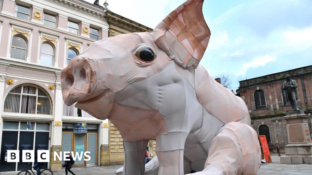 Giant piglet marks Chinese New Year in Manchester